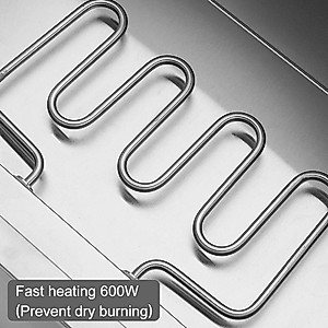 600W Commercial Food Warmer 5L x 4 Stainless Steel Plates Heating Food Warming Soup Pool 30-85°C/86-185°F