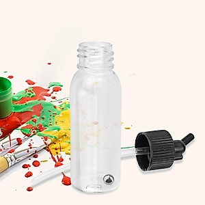 T Tulead Plastic Jar Bottles Airbrush Paint Bottles 30ML Dual-Action Siphon Suction Feed Airbrush Accessories Pack of 10