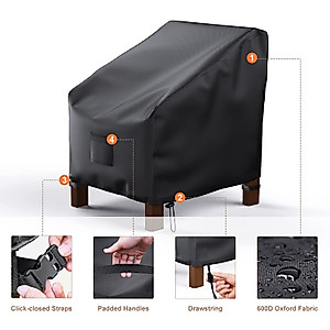 Mrrihand Patio Chair Covers Waterproof, Lounge Deep Seat Cover, Heavy Duty Outdoor Lawn Patio Furniture Covers (33" W x 34" D x 31" H - 2 Pack)