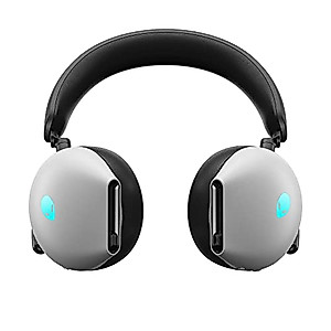 Alienware AW920H Tri-Mode Wireless Gaming Headset - Dolby Atmos Virtual Surround Sound, Active Noise Cancelling, AI-driven Noise-Cancelling microphone, USB-C Wireless Dongle - Lunar Light, Large