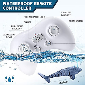 New Upgrade Pool Toys Remote Control Whale Shark Toys Outdoor RC Boat Water Toys for Kids Age 8-12 , 6+ Year Old Boys & Girls (2 x Batteries)