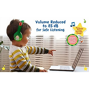 eKids Cocomelon Bluetooth Headphones for Kids, Wireless Headphones with Rechargeable Battery and USB-C Charging Cable Included