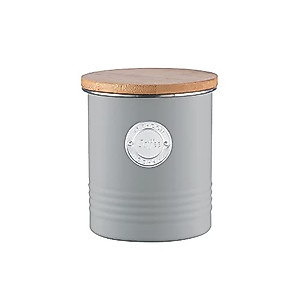 Typhoon Living Airtight Coffee Storage Canister with Bamboo Lid, Grey, 1 Litre