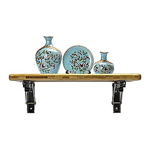 PIBM Stylish Simplicity Shelf Wall Mounted Floating Rack Table Laptop Stand Desk Triangular Bracket Bookshelf Dining Table Metal Solid Wood Save Space Bearing Strong, a ,