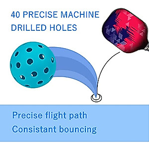 jehezkel 12 Pack Pickleball Balls, 40 Holes Pickleballs for Outdoor or Indoor, Pickle Ball Set, Durable, Hard Bounce, High Elasticity, USAPA Standard