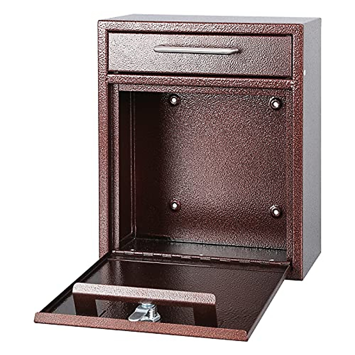 KYODOLED Steel Key Lock Mail Boxes Outdoor,Locking Wall Mount Mailbox,Security Key Drop Box,12Hx 10.51Lx 4.68W Inches,Bronze Large