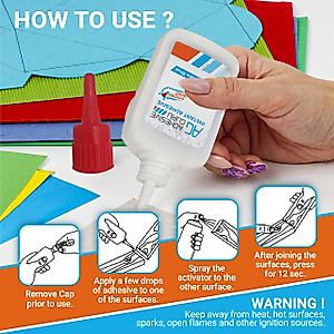 Adhesive Guru CA Glue with Activator Woodworking (0.9 oz - 3.38 fl oz) Ca Glue for Woodworking, Cyanoacrylate Glue and Activator