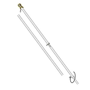 6ft Spinning Flag Pole – White
