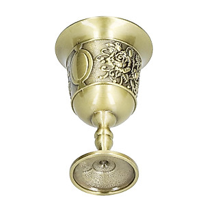Jopwkuin Metal Drinking Glasses, Antique Goblet Wine Glass Luxury Small Wine Glass European Style Old Wine Glass for Weddings Home Decor Cup for Home Party Dinner Bar