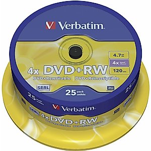 Verbatim DVD+RW 43489 Spindle (Pack of 25)