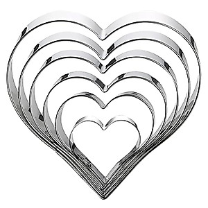 Heart Cookie Cutter Set-6 Pieces in Gratuated Size-Stainless Steel