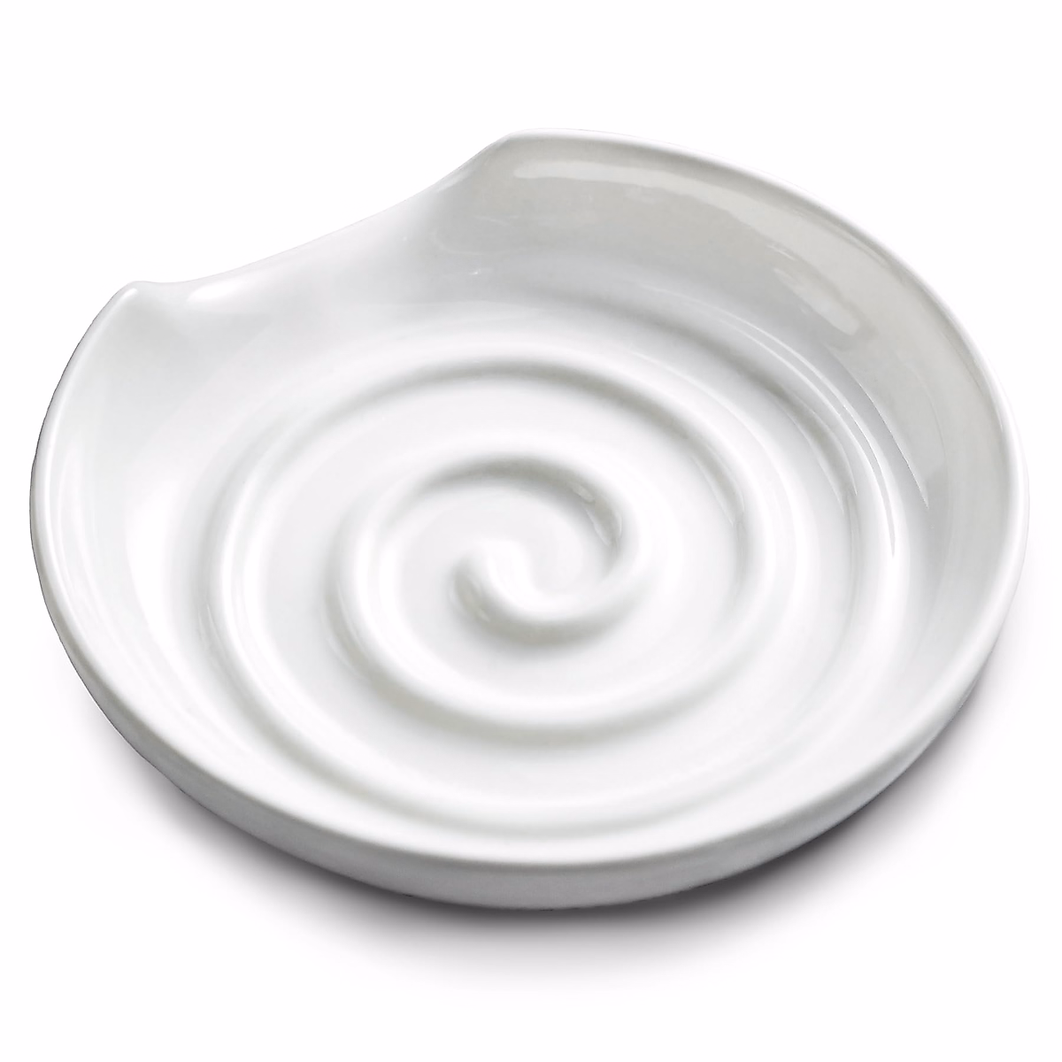 LYEOBOH Spoon Rest for Stove Top, 5 Inch Ceramic Spoon Rest, Spoon Holder for Kitchen Counter, Coffee Spoon Rest Utensil Rest for Spatulas, Spoons, Tongs, Ladles, Kitchen Decor, Cream White