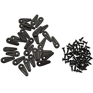 MEETOOT 30 Sets Photo Frame Back Plate Buckle Black Back Plate Hook Turn Button with Screws for Pictures Hanging, Gift Box, Decoration Box