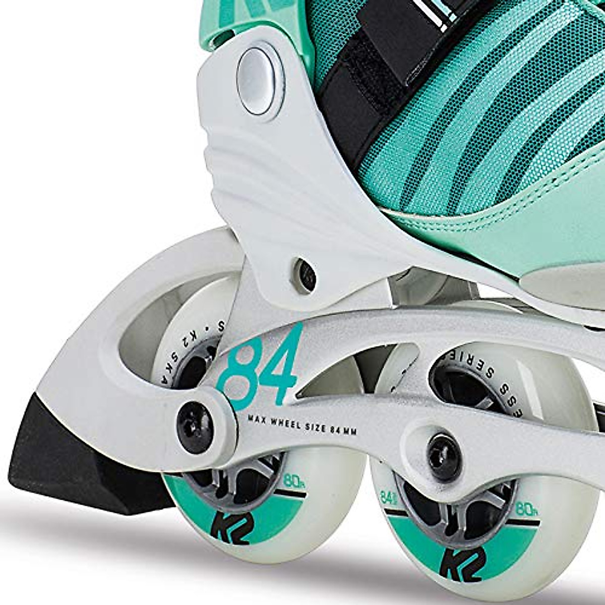 K2 Skate Women's Alexis 84 Pro Inline Skate, Green White, 7.5