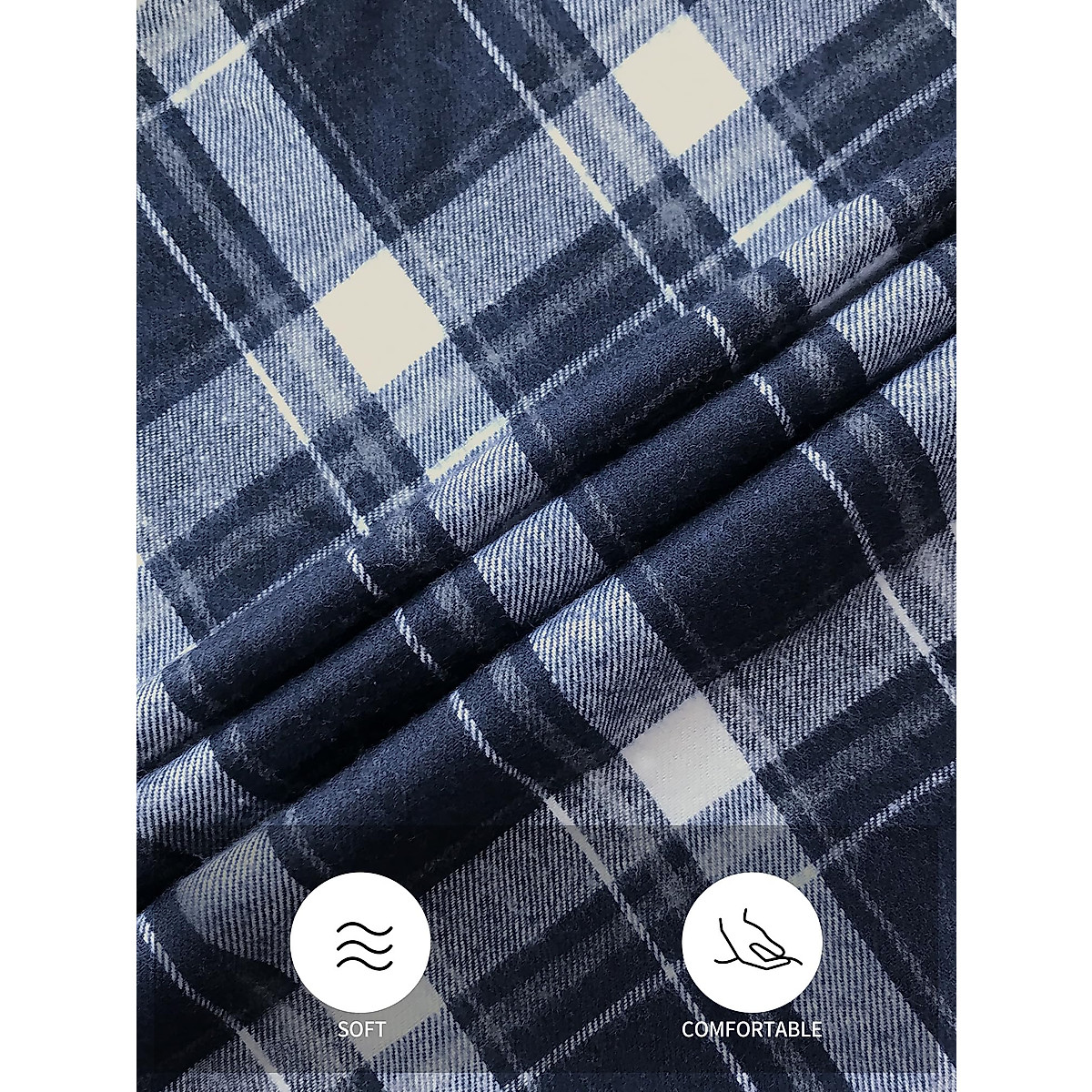 Comdecevis Men's Casual Button Down Flannel Plaid Shirts Long Sleeve Corduroy Cuffs Western Cowboy Club Shirt