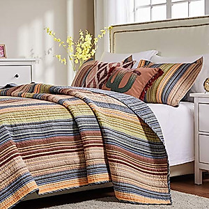 Greenland Home 100% Cotton Fashion Quilt Collection, Prewashed, Reversible Quilt Set, 3-Piece Full/Queen, Katy