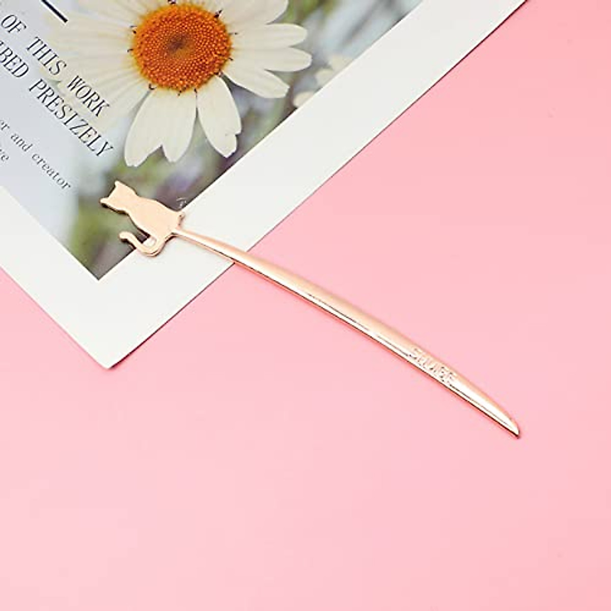 ARFUKA Bookmarks Cat and Bird Shaped Metal Bookmark Reading Book Markers Gifts for Women, Kids, Teens Girls, Readers and Book Lovers Pack of 2