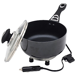Roadpro RPSP225NS 12-Volt Portable Saucepan with Non-Stick Surface,Black