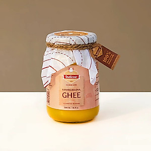 Indicow A2 Desi Cow Ghee, Clarified Butter | Grass Fed Cows | (500ml (16.91oz), A2 Kankrej Cow Ghee) | Keto and Paleo Friendly| a2 ghee organic grass fed