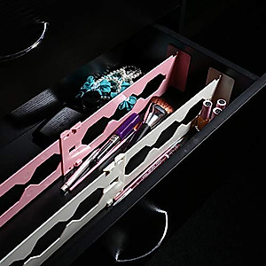 idalinya Drawer Divider Plastic 5 Colors Adjustable Clapboard Home Kitchen Storage Drawer Units Partition Storage Organizer (#1)