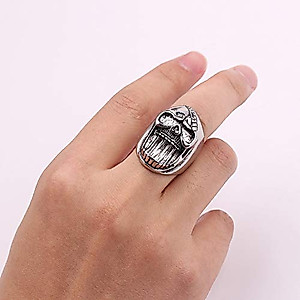 COLORFUL BLING Creative Skull Head Bottle Opener Ring Gothic Punk Skeleton Head Beer Bottle Opener for Men Women Party-12