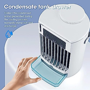 Best Portable Air Conditioner | 4 in 1 Mini Ac Unit Portable - Mobile Air Conditioner with 3-speeds, 3 Mist Modes | Portable Air Cooler for Room Bedroom Office Home Car Tent