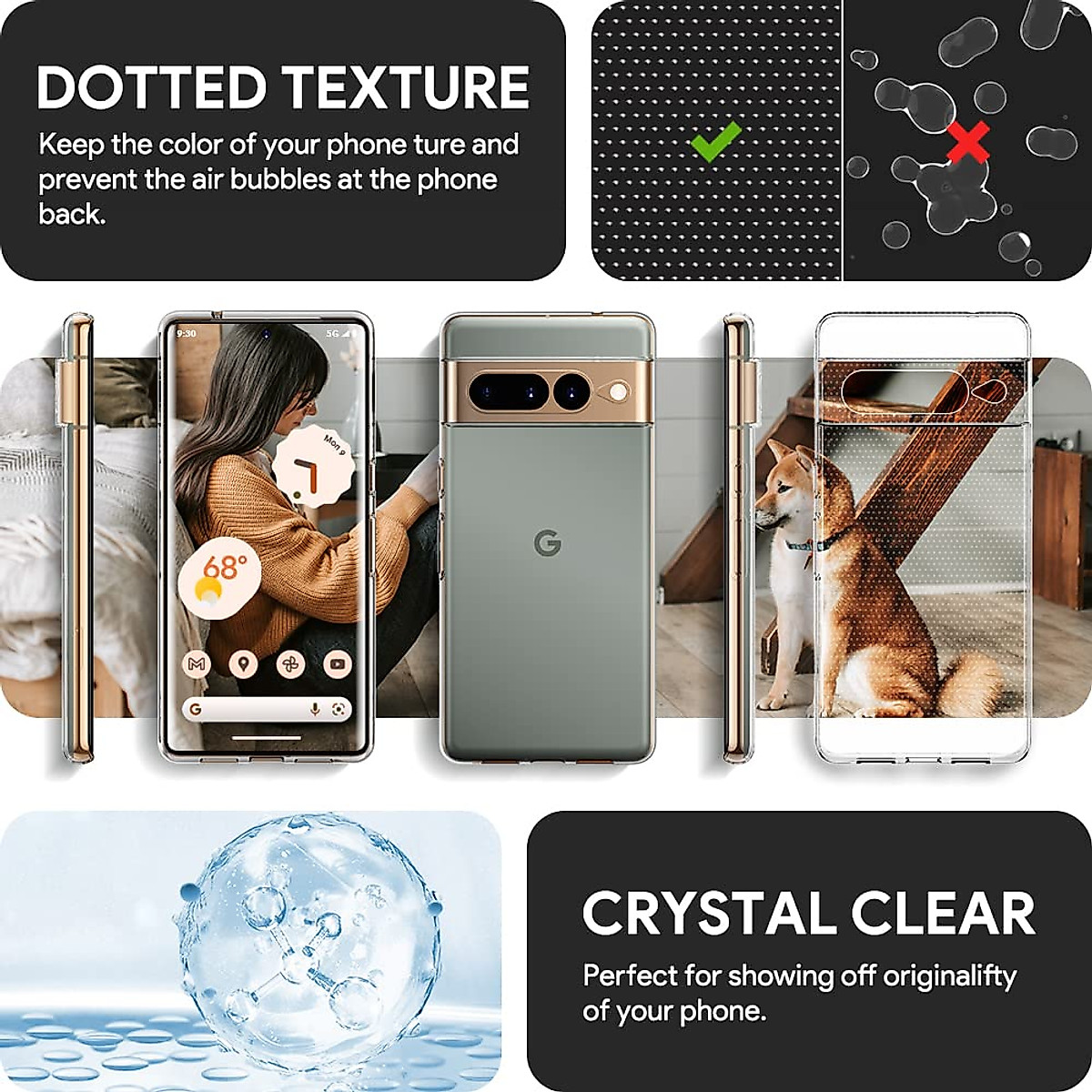 TPU for Google Pixel 7 Pro Case Clear, Ultra [Slim Thin] Flexible Clear TPU Soft Silicone Scratch Resistant Gel Rubber Protective Phone Case Cover for Google Pixel 7 Pro (Clear)