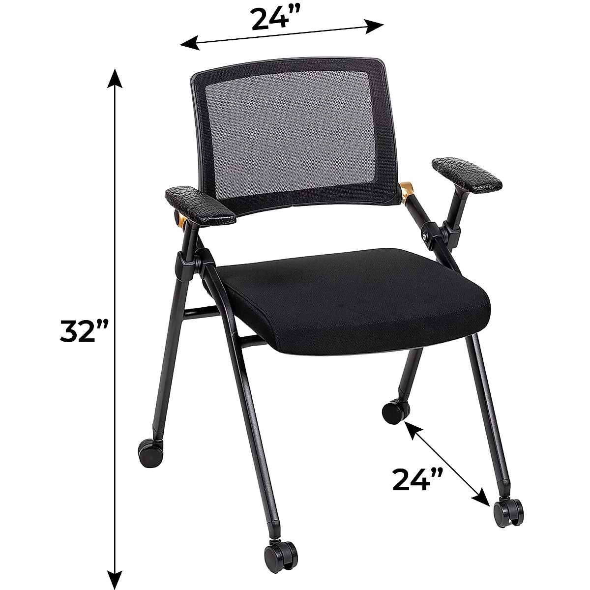 Triton Premium Poker Table Chair - Foldable and Long-Lasting Chairs with Padded Seats and Leather Armrests, Luxurious Vegas Style Casino Experience at Home (10 Chairs)