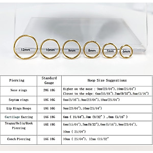 MeiziQL 3Pcs 20G Hinged Clicker Nose Ring Hoop, Stainless Steel, no gemstone