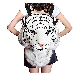 WYIKE Domineering 3D Animal Head Backpack Bengal Tiger Head Backpack/Lion Head Backpack and Wall Mount (Small, Tiger Yellow)