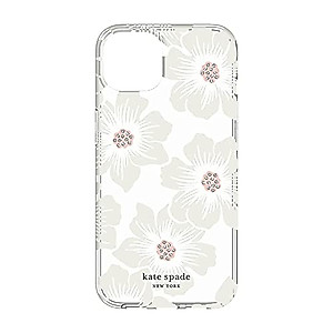 kate spade new york Protective Hardshell Case for iPhone 13 Mini - Hollyhock Floral Clear