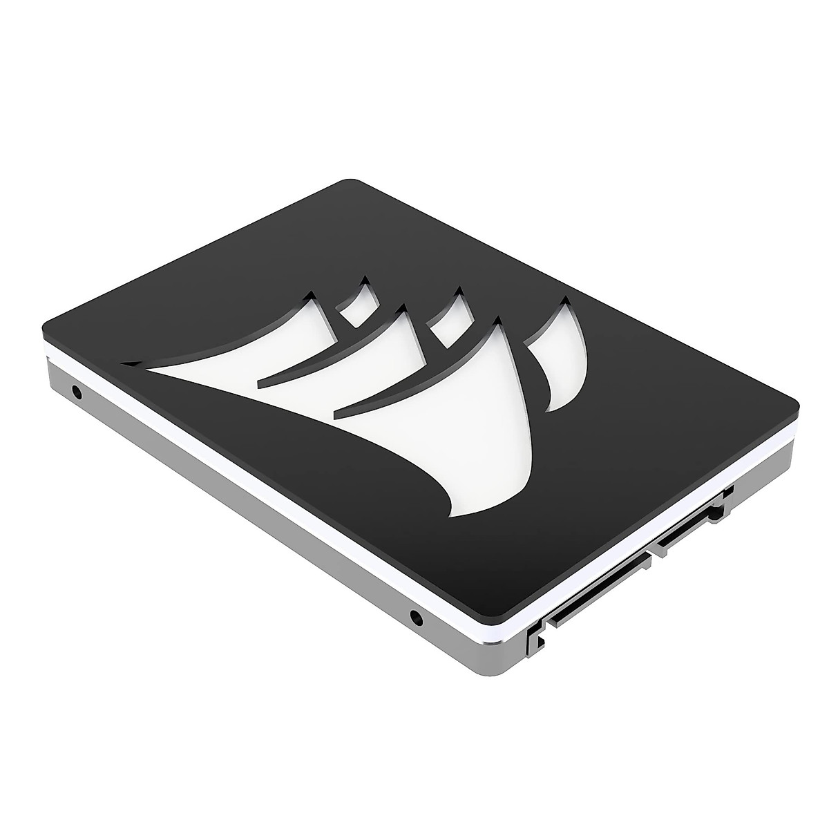 SSD 2.5 Inch Hard Drive Cover with Corsair Logo Design with Adhesive Backing - Black and White