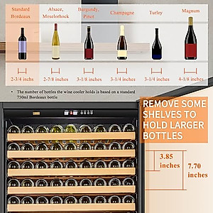 Lanbo Wine Cooler Refrigerator, 289 Bottle Large Capacity Wine Fridge Double-Paned Tempered Glass Door and Safety Lock, 32 Inch