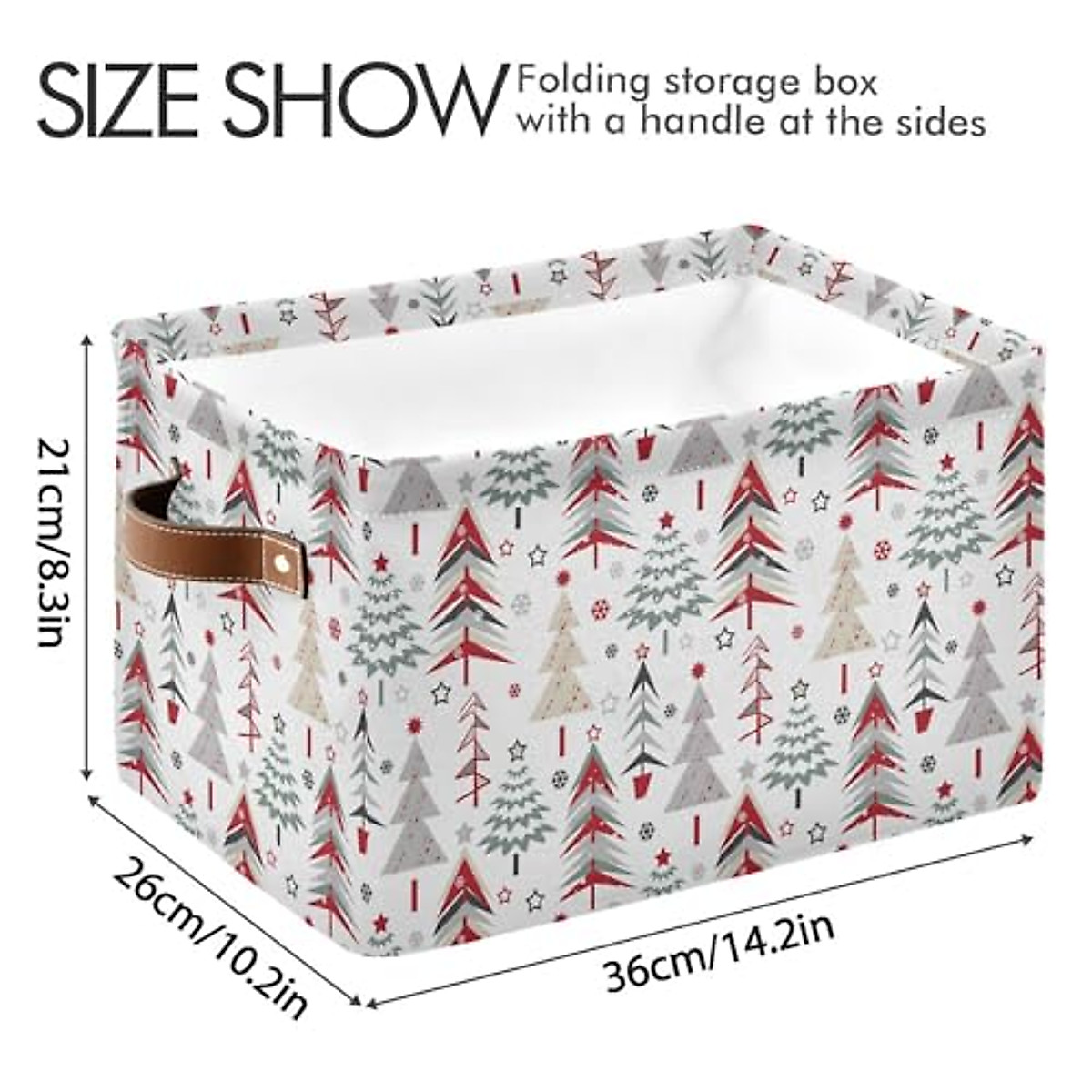 Christmas Trees Storage Basket Bins Foldable Decorative Storage Box Laundry Hamper Baskte Storage for Pet Books Clothes Makeup Nursery Closet Office,1 pcs