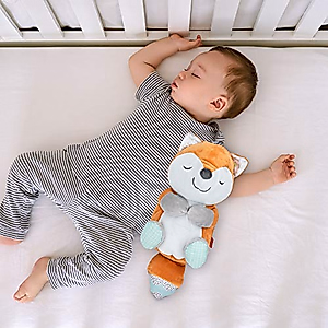 Nuby Lifelike Animated Sleeping Fox with 8 Soothing Lullabies & 4 Calming White Noises, 30 Min Non-Stop