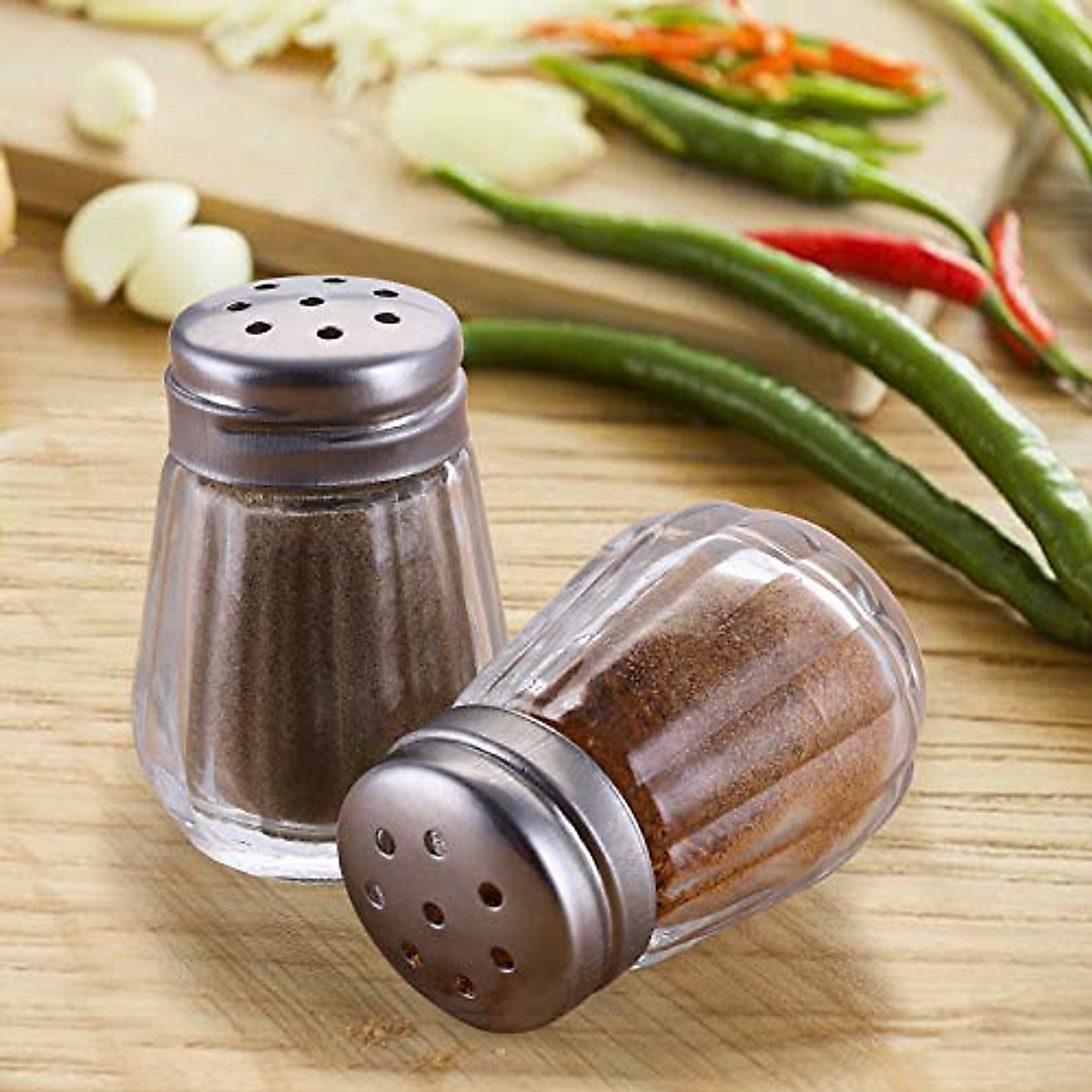 TOPZEA Set of 30 Salt and Pepper Shakers, 0.5 Oz Mini Clear Salt and Pepper Holders Spice Shaker Glass Kitchenware for Home, Wedding, Car Camping, RV, Beach Vacation