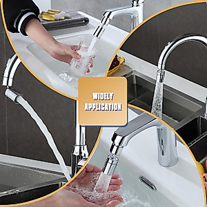 SNUTUYA Brass Swivel Faucet Aerator, Dual-function Sink Aerator ，Extra Big large Angle Rotary Faucet Aerator, 360 Degree Swivel Faucet Extender for Kitchen 55/64 inch Female Thread,Splash-Proof