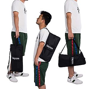 Rayzm Drum Stick Bag with an External Pocket, Standard Nylon Stick Bag with a Carry Handle and Floor Tom Hooks, Inside 4 Slots Holds up to 12 Pairs of Drumsticks,Water Resistant Nylon