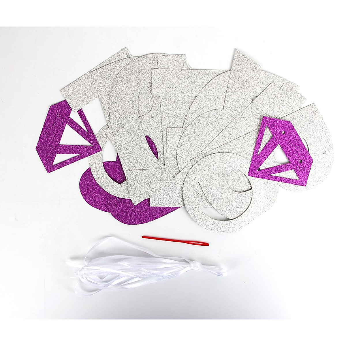 Bride To Be Banner Silver Glittery For Engagement Wedding Hen Night Sign Bridal Shower with Diamond Ring Bunting Party Decoration Supplies