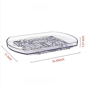 Lazy Susan Organizer Mezdbrud Lazy Susan for Refrigerator Rectangle Lazy Susan Turntable for Cabinet Countertop Dining Table Long 16.53 Large Capacity Clear Fridge Organizer Storage (Clear- 1 Tier)