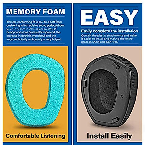 HDR175 Replacement Ear Pads Compatible with HDR175 RS175 RS185 HDR185 RS195 HDR195 RS165 HDR165 Headphone - Memory Foam Ear Cups Ear Cushions I Black