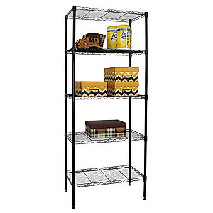 Apollo Hardware Black 5-Shelf Wire Shelving 24"x14"x60" (Black)