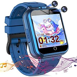 Smart Watch for Kids Girls Boys, Kids Watches with Dual Cameras 24 Learning Games Music Video Pedometer Alarm Calculator Watches, Gift for 3-10 Years Olds Girls Boys(Blue)