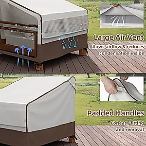 MR.COVER Outdoor Chair Covers Waterproof, 38-Inch Patio Furniture Covers for Lounge Deep Seat, Large Air Vents, UV-Resistant & Heavy Duty Material, Brown & Beige