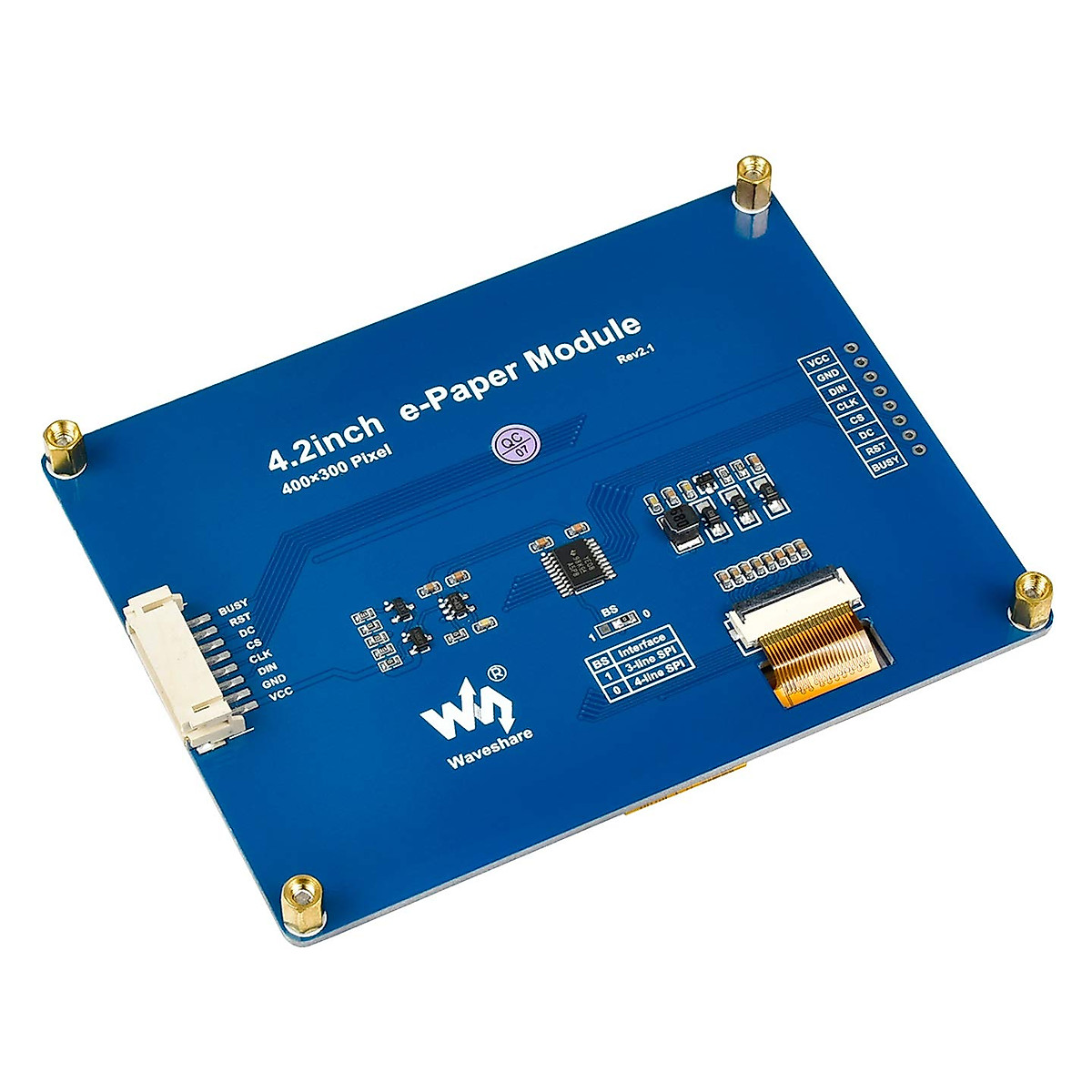 4.2inch E-Ink Display Module 400x300 Pixel Black,White Two-Color 3.3V-5V E-Paper Screen LCD Support Full Refresh SPI Interface for Raspberry/Jetson Nano/Ard/Nucleo