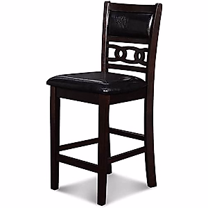 New Classic Furniture Gia 5-Piece Round Counter Height Dining Set with 1 Dining Table and 4 Chairs, 42-Inch, Ebony
