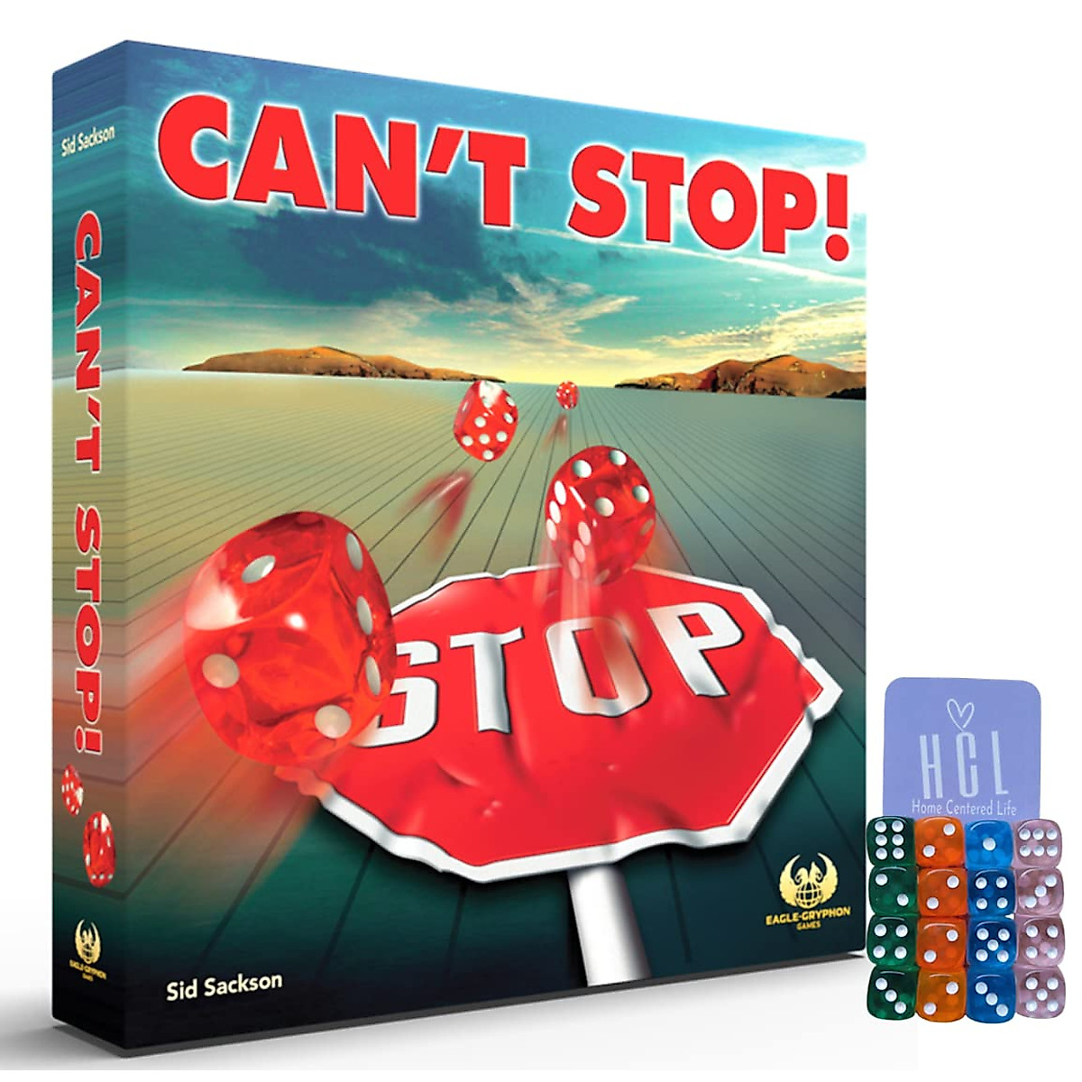 Can't Stop, Family Board Game, Fun for Kids, Teens, and Adults Bundled with Three Extra Sets of Dice (Eagle-Gryphon 2021 Edition)