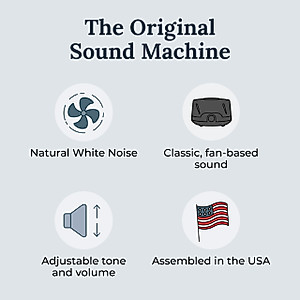 Yogasleep Dohm Classic (Black) The Original White Noise Machine, Soothing Natural Sound from a Real Fan, Noise Cancelling for Office Privacy, Travel & Meditation, Sleep Therapy For Adults & Baby