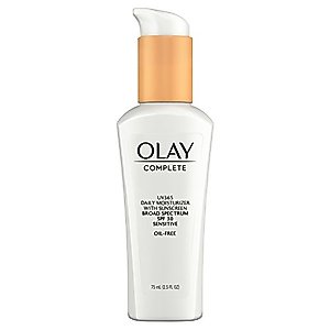 Face Moisturizer by Olay Complete Daily Defense All Day Moisturizer With Sunscreen, SPF30 Sensitive Skin, 2.5 Fl Oz (Pack of 2)