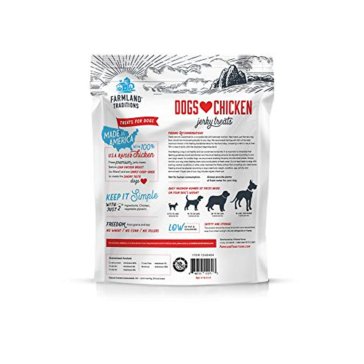 Farmland Traditions Dogs Love Chicken Premium Two Ingredients Jerky Treats for Dogs (3 lbs USA Raised Chicken)